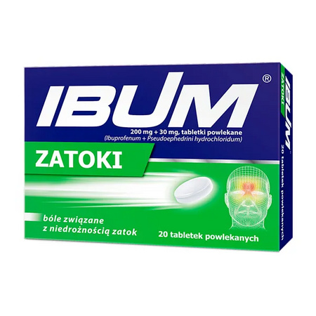 Ibum Zatoki tabletki powlekane 0,2g+0,03g, 20 tabletek | aptekacurate.pl