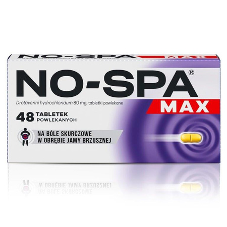 No-Spa MAX tabletki powlekane 80 mg, 48 tabletek | aptekacurate.pl