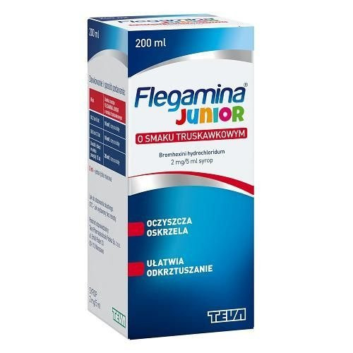 Flegamina Junior syrop smak truskawkowy 200 ml | PRZEZIĘBIENIE \ KASZEL ...
