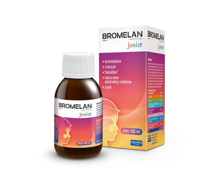 Bromelan Junior płyn 100 ml | PRZEZIĘBIENIE \ KASZEL LINKI \ szkoła ...
