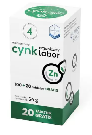 Cynk organiczny Labor tabletki, 120 tabletek | aptekacurate.pl