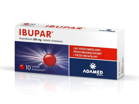 Ibupar 200mg, 10 tabletek drażowanych | aptekacurate.pl