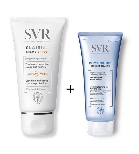 SVR CLAIRIAL Krem SPF50+ 50ml + PHYSIOPURE Żel 50ml | PIELĘGNACJA ...