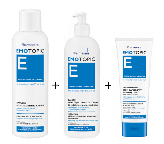 EMOTOPIC Emulsja 200ml + Balsam 190ml + Mini Krem 40ml | PIELĘGNACJA ...