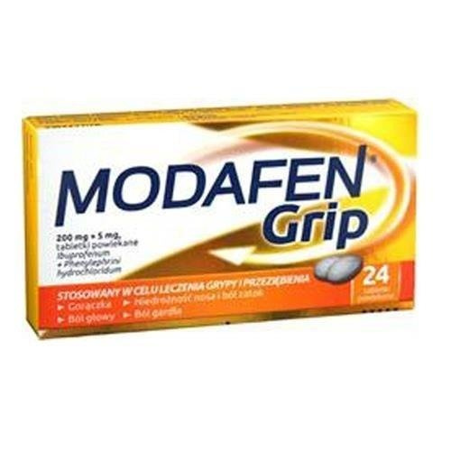 Modafen Grip 24 tabletek powlekanych | PRZEZIĘBIENIE \ GORĄCZKA ...